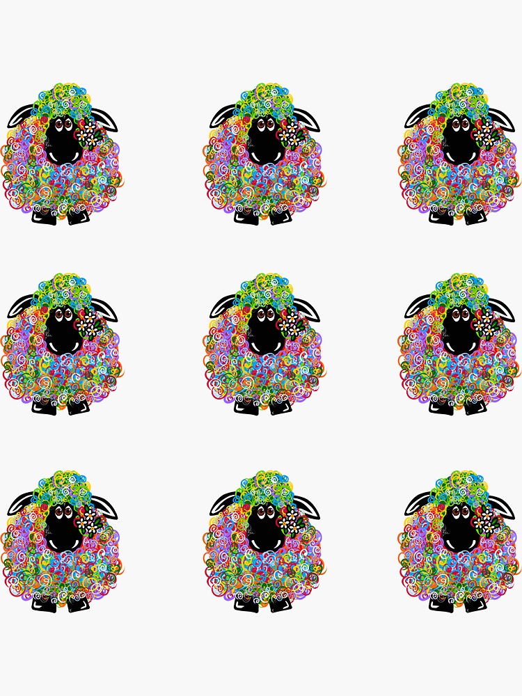 "Rainbow Sheep are Beautiful " Sticker for Sale by TheFabricSeal ...