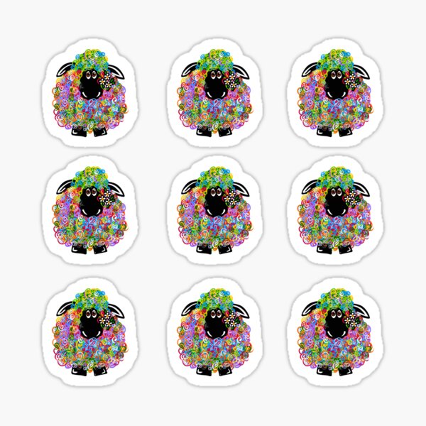 "Rainbow Sheep are Beautiful " Sticker for Sale by TheFabricSeal ...