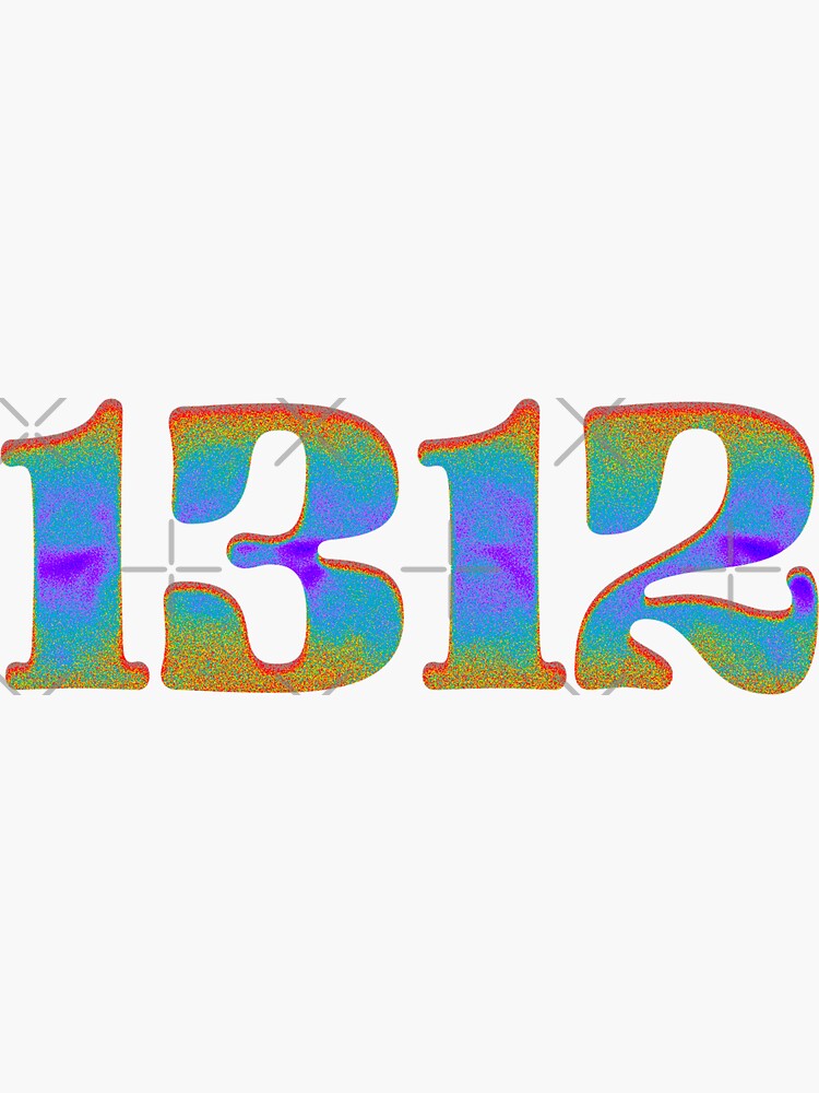 "1312 Grain Iridescent Text " Sticker by niarodriguez | Redbubble