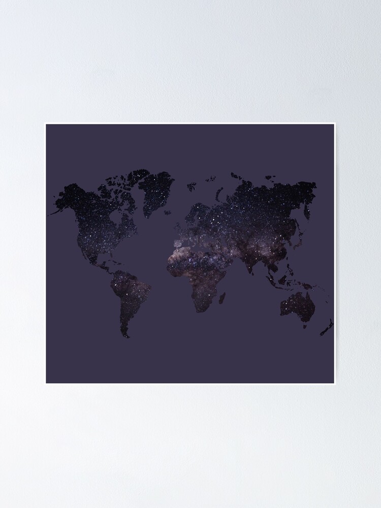 "Galaxy World Map" Poster by -grace-elaine- | Redbubble