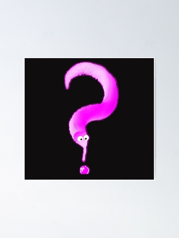 "Worm on a string question mark" Poster for Sale by urban-color | Redbubble