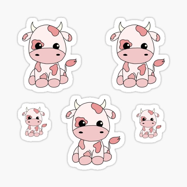 "strawberry cow sticker pack" Sticker for Sale by museonmars | Redbubble