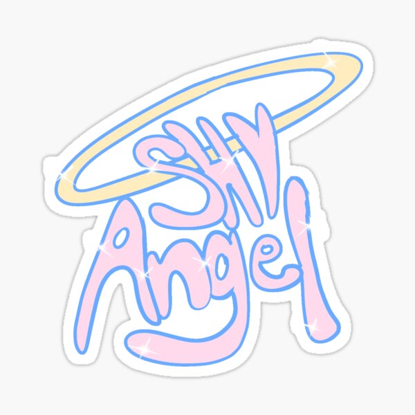 "Shy Angel (pink and blue)" Sticker for Sale by gross-girl99 | Redbubble