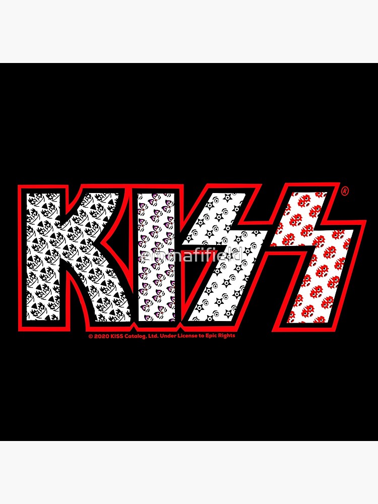 "Kiss Band Member Faces in the Kiss Logo" Poster for Sale by ...