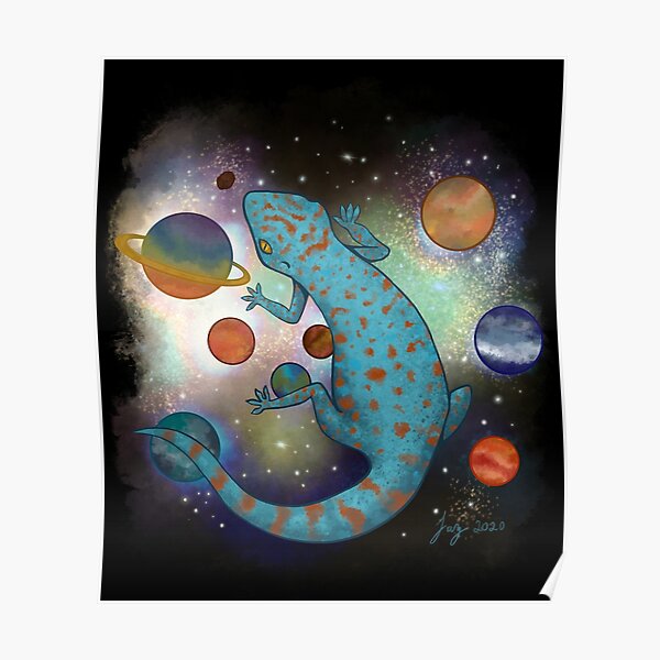"Galaxy Gecko " Poster for Sale by jazmynmoon | Redbubble