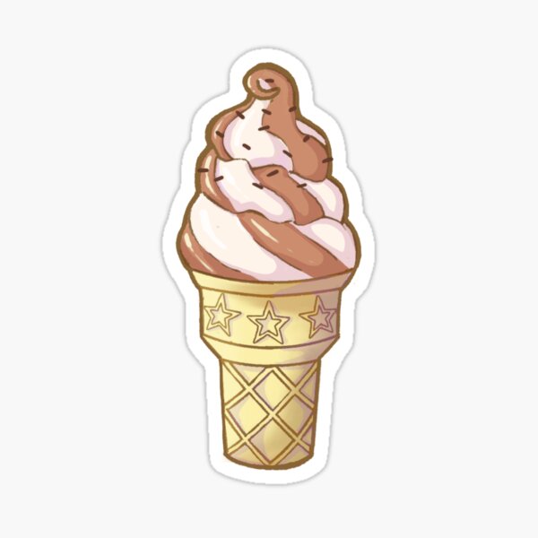"Single Chocolate Ice cream Cone" Sticker for Sale by opiumpansy ...