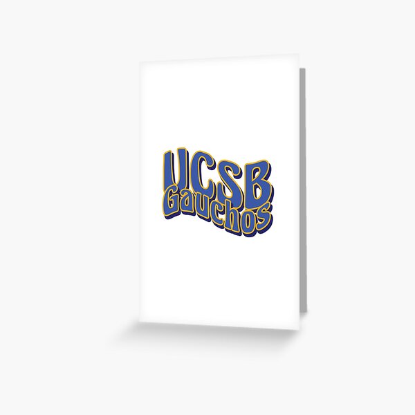 "UCSB Wavy Retro Hippie 60s Gauchos Isla Vista Sticker" Greeting Card ...