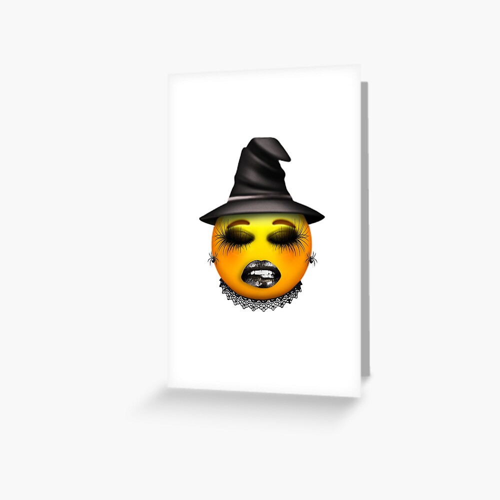 "Witch Glam Emoji" Greeting Card by yawnni | Redbubble