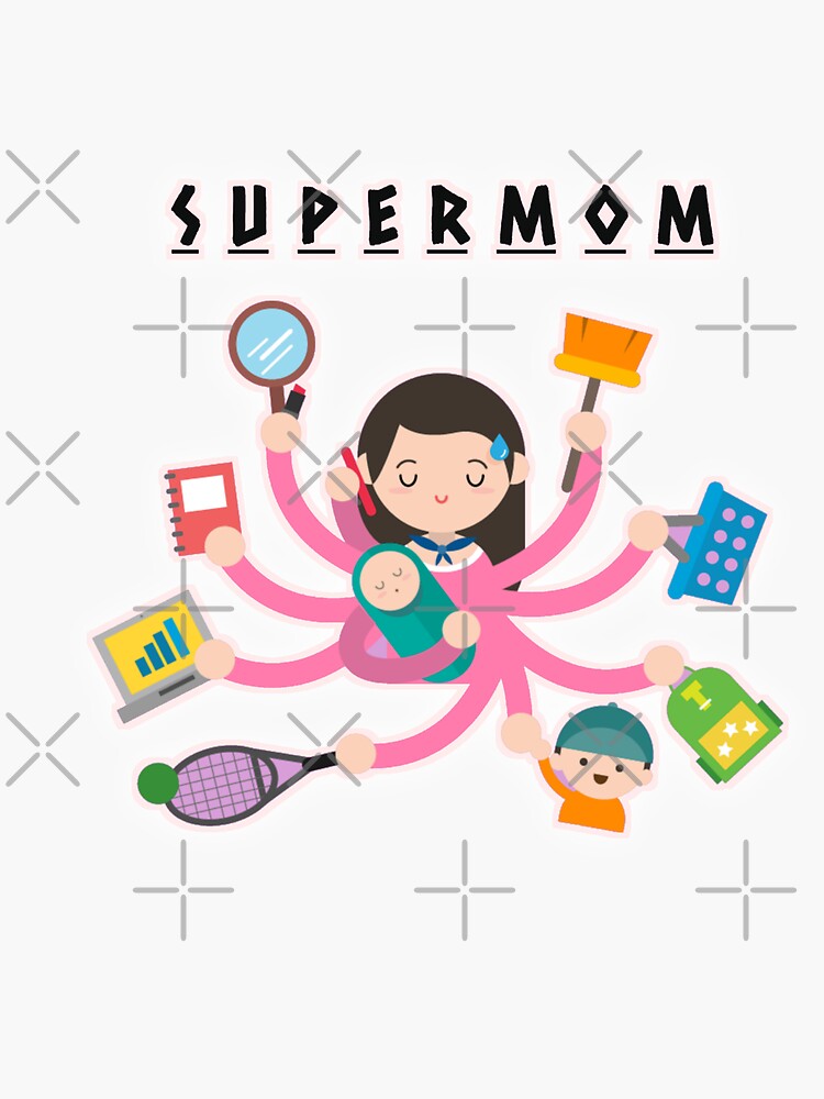 "Amazing Multitasking MOM" Sticker by aruvanita | Redbubble