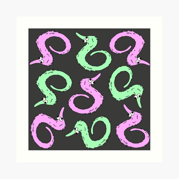 Funny Worm On A String Art Prints | Redbubble