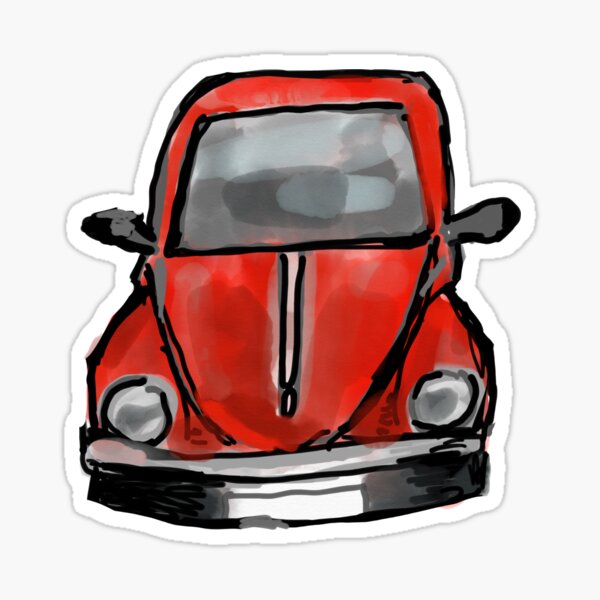 "Vintage Red Car" Sticker for Sale by KatharineArt | Redbubble