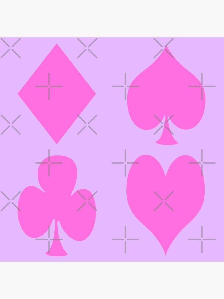 "Pink Playing Card Suits" Poster by thisis2hard | Redbubble