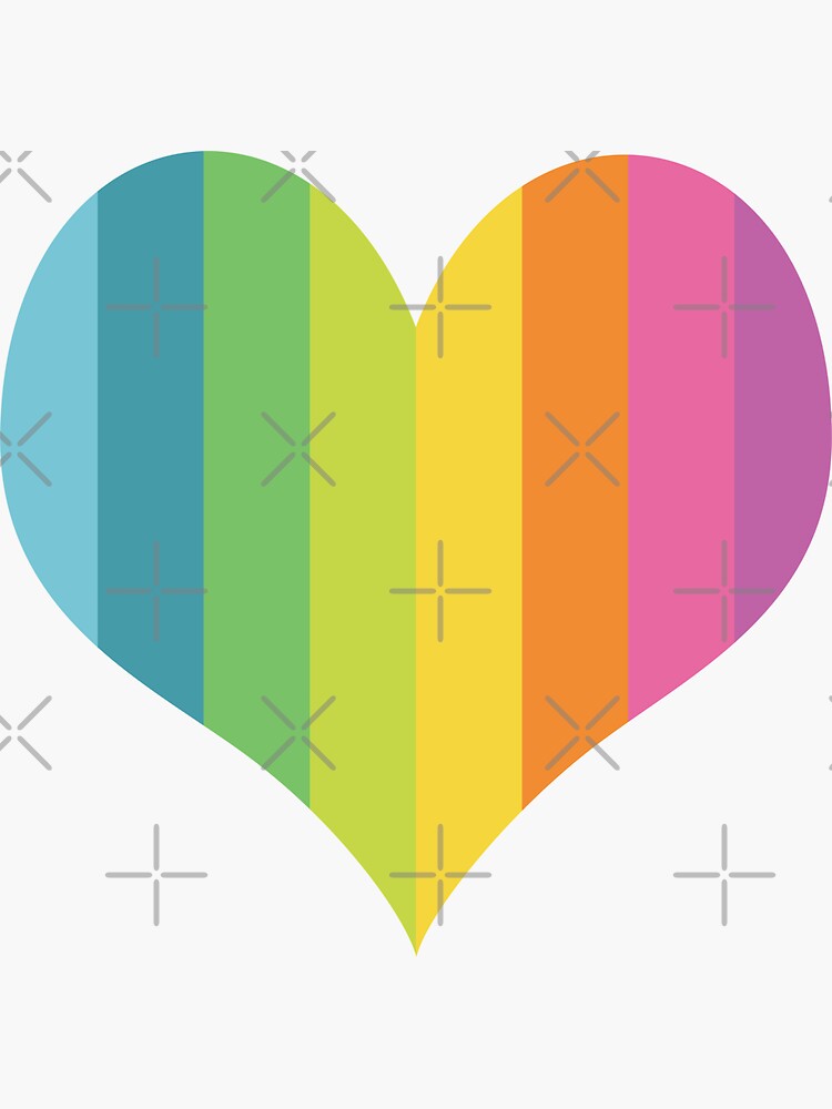 "Pastel Rainbow Heart" Sticker by thisis2hard | Redbubble