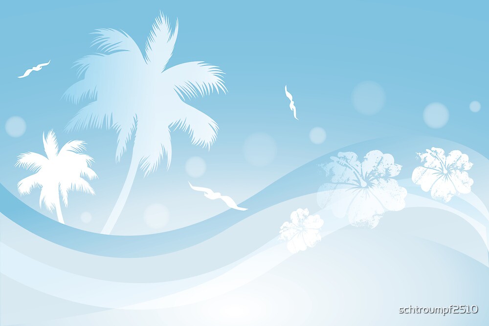 "Tropical background in blue colors" by schtroumpf2510 | Redbubble