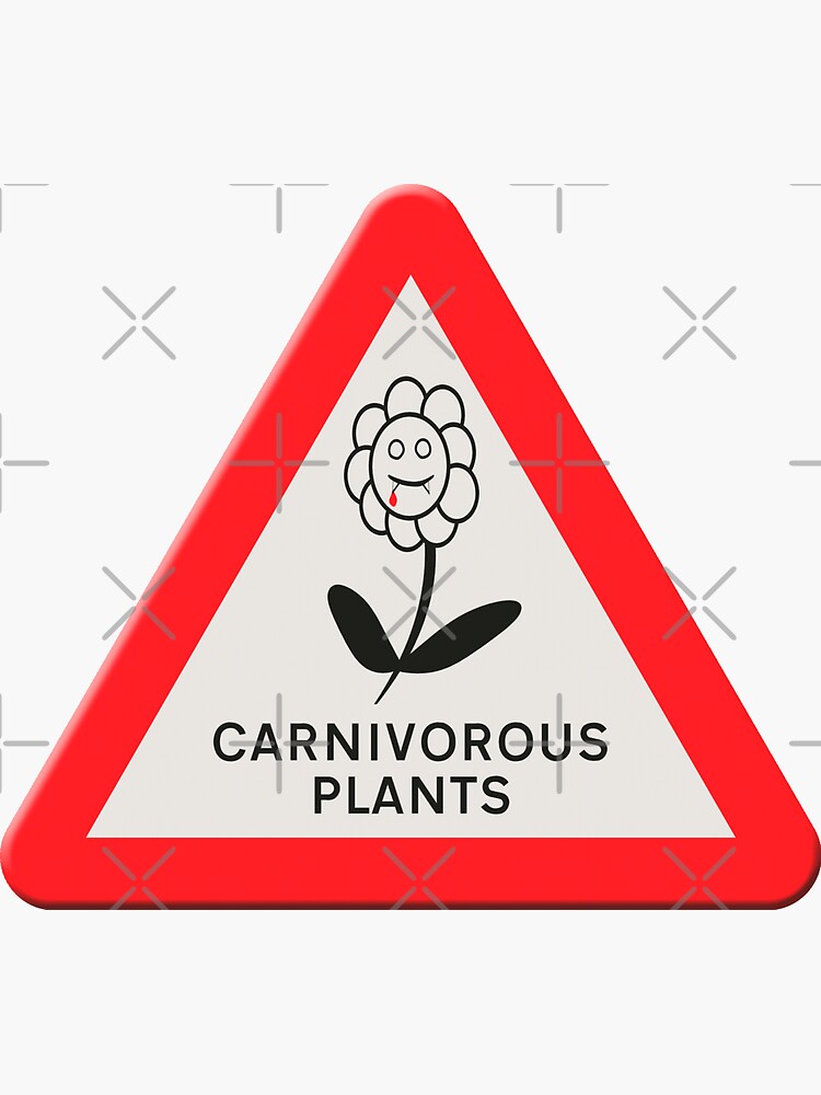 "Warning sign - Carnivorous plants" Sticker for Sale by funkyworm ...