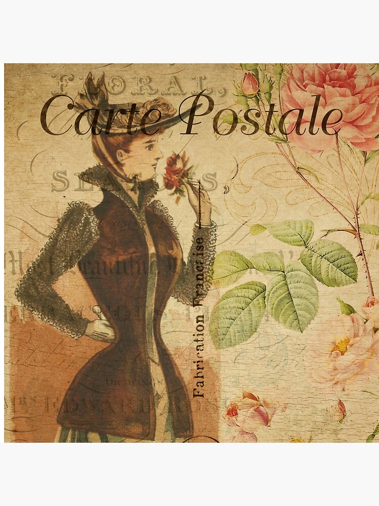 "Parisienne Lady Tight Corset Vintage Postcard Carte Postale Floral ...