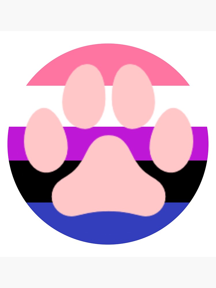 "Genderfluid Furry Paw Pride" Sticker for Sale by Furrtopia | Redbubble