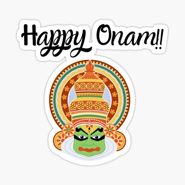 "Happy onam! kathakali " Sticker for Sale by Teesgeek | Redbubble
