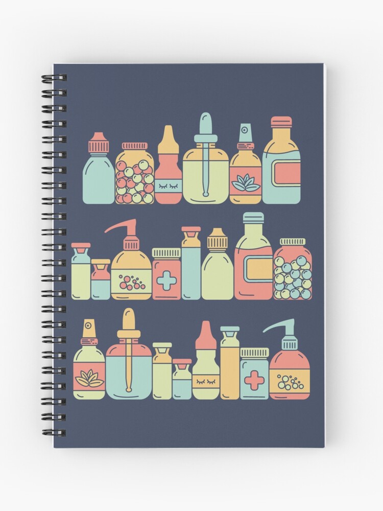 "Pharmacy bottles" Spiral Notebook for Sale by Eenig | Redbubble