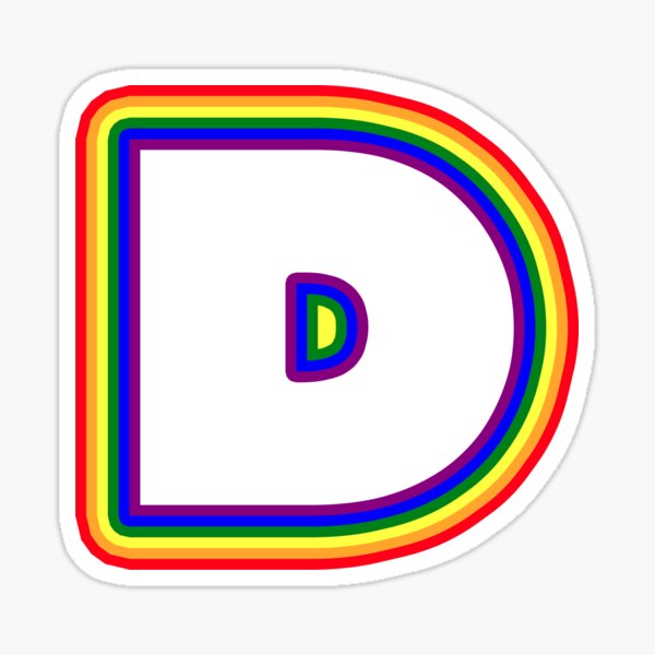 "Letter D - Rainbow Stroke Design - LGBTQ" Sticker for Sale by ...