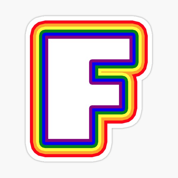 "Letter F - Rainbow Stroke Design - LGBTQ" Sticker for Sale by ...