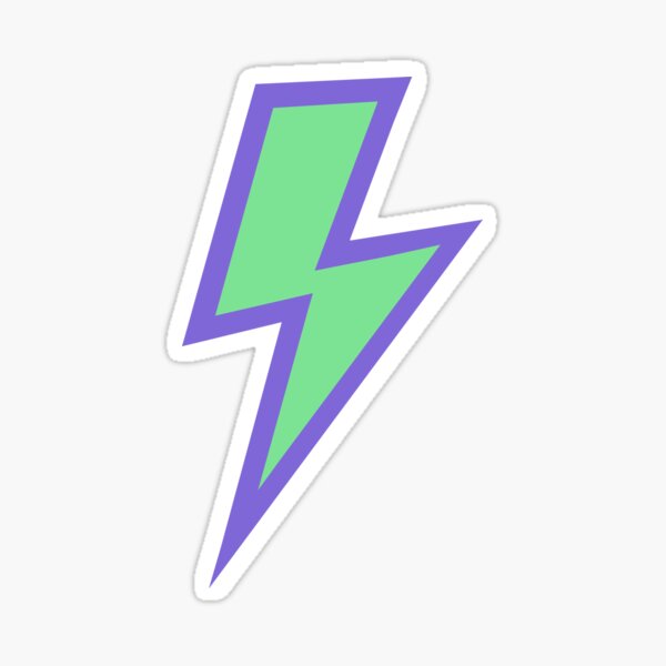 Mint Green Lightning Bolt With Purple Sticker For Sale By OneThreeSix mint-green-lightning-bolt-with-purple-sticker-for-sale-by-onethreesix
