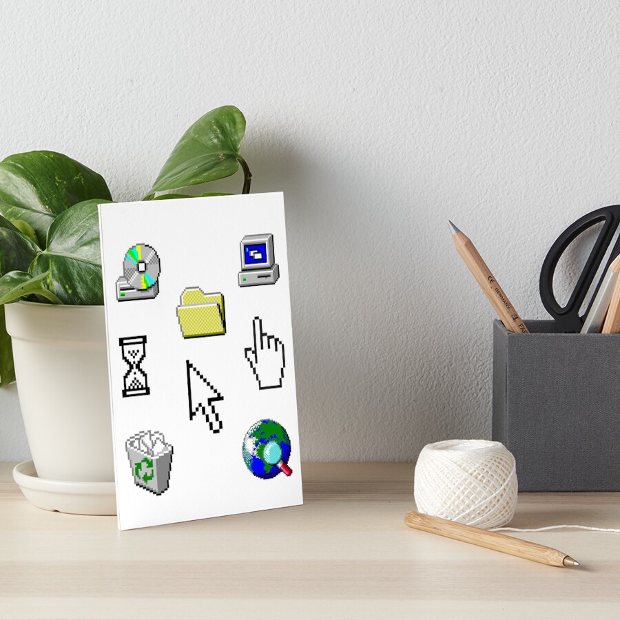 "Windows 95 Computer Icon Sticker Pack Collection" Art Board Print for ...