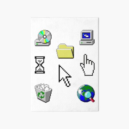 "Windows 95 Computer Icon Sticker Pack Collection" Art Board Print for ...