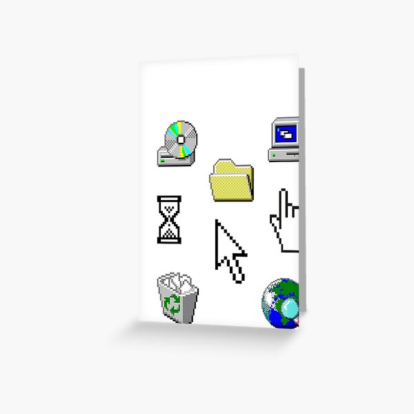 "Windows 95 Computer Icon Sticker Pack Collection" Greeting Card for ...