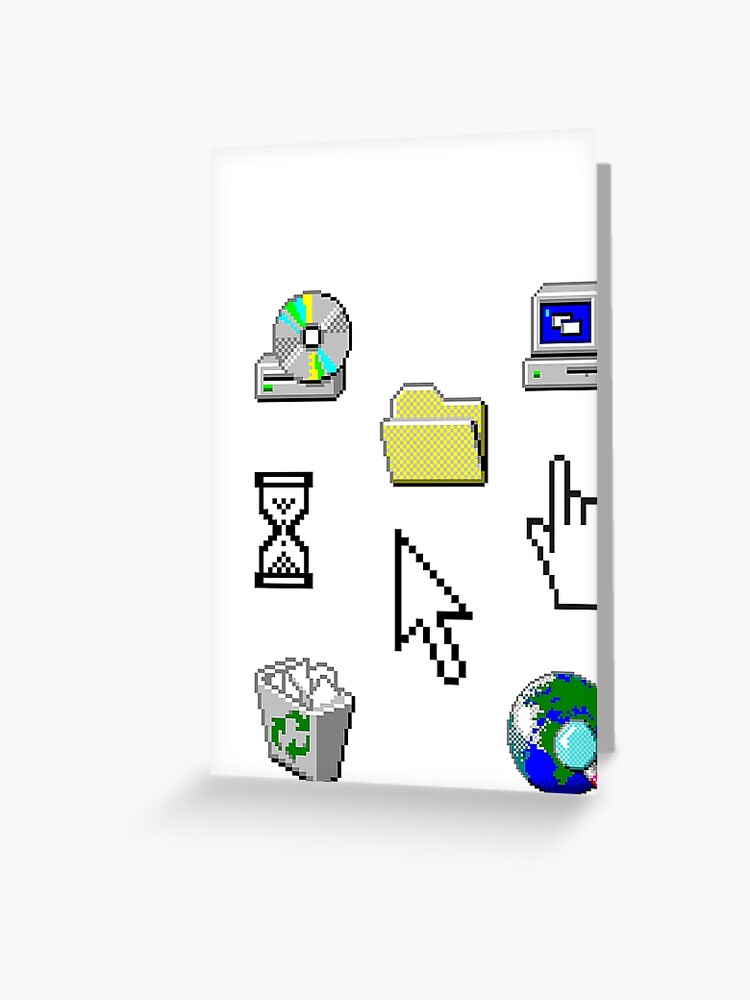 "Windows 95 Computer Icon Sticker Pack Collection" Greeting Card for ...