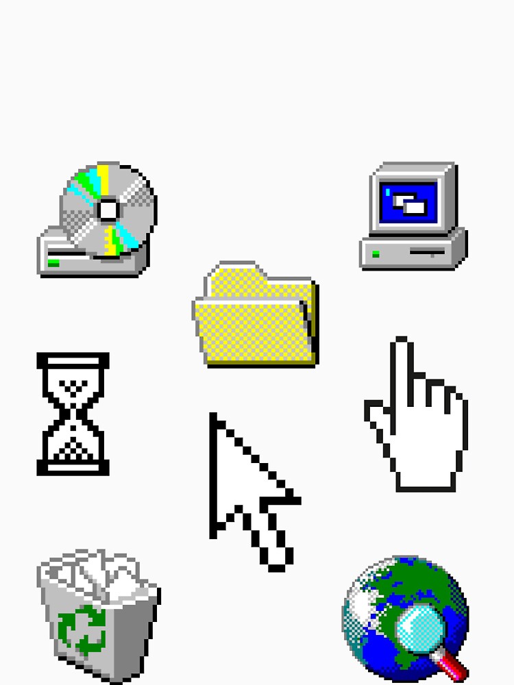 "Windows 95 Computer Icon Sticker Pack Collection" T-shirt for Sale by ...