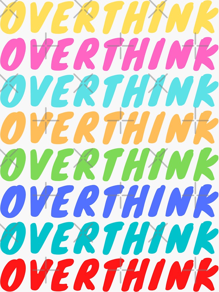 "Overthink Colorful Aesthetic Introvert" Sticker for Sale by ...