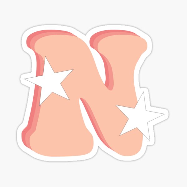 " Letter "N" Initial Pink Sticker" Sticker by stickerbysister | Redbubble
