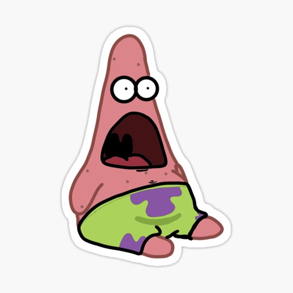 "Surprised patrick" Sticker for Sale by lewisfam4 | Redbubble