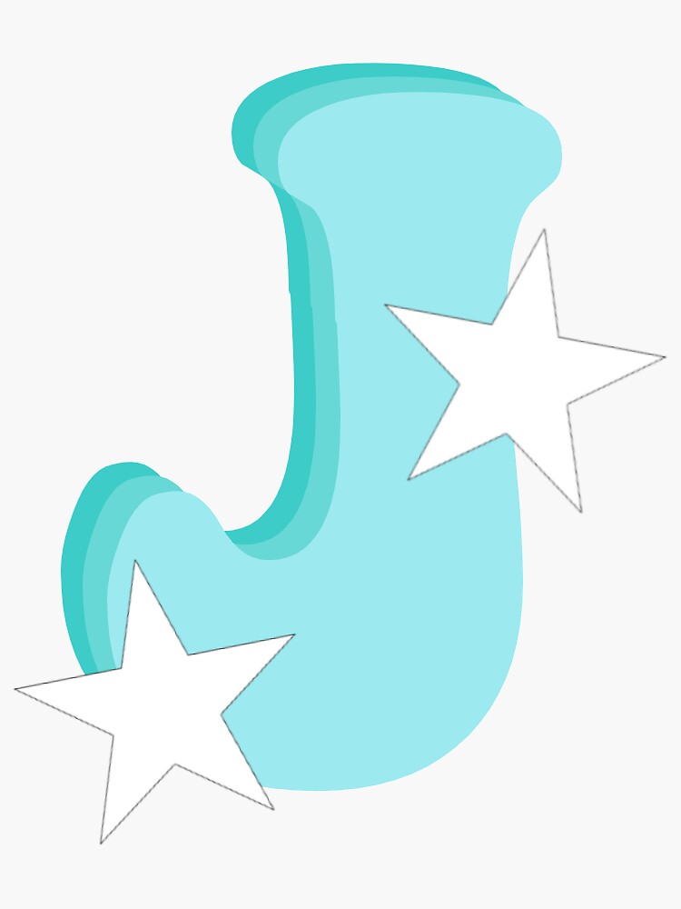 "Letter "J" Initial blue Sticker" Sticker for Sale by stickerbysister ...