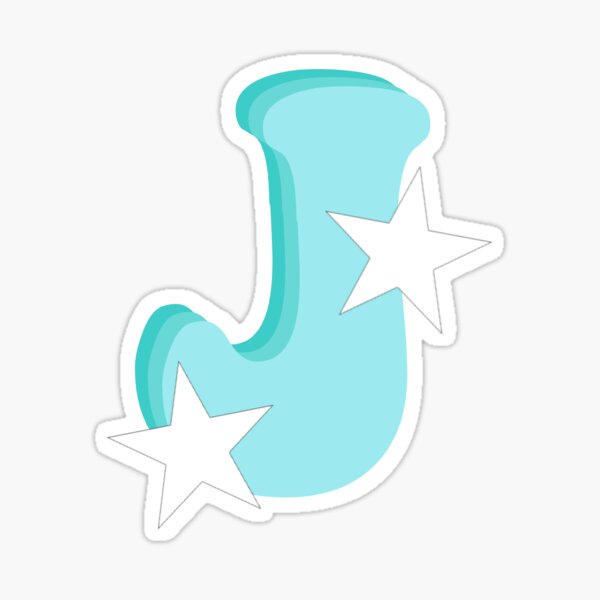 "Letter "J" Initial blue Sticker" Sticker for Sale by stickerbysister ...