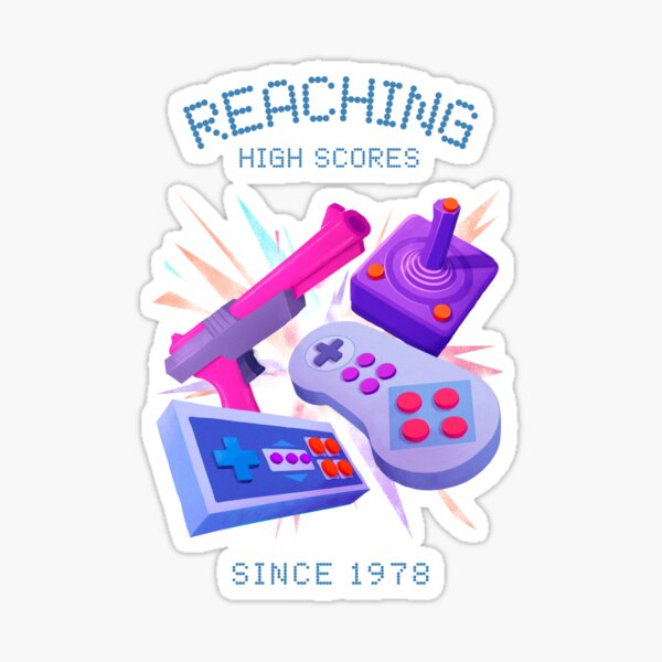 "Reaching high scores since 1978" Sticker for Sale by Duuri | Redbubble