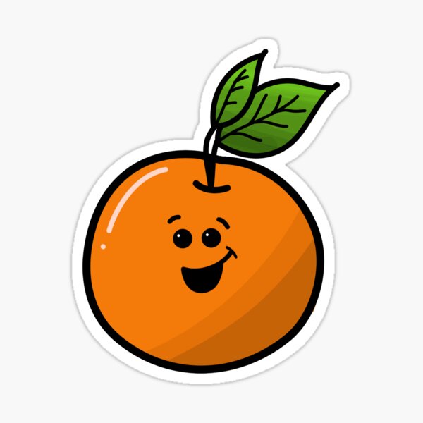 "Happy Fruit: Overjoyed Orange" Sticker for Sale by ChriseryMerch ...