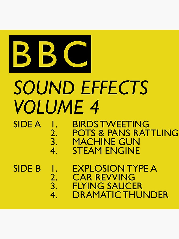 "BBC Sound Effects Volume 4" Sticker for Sale by westonoconnor | Redbubble