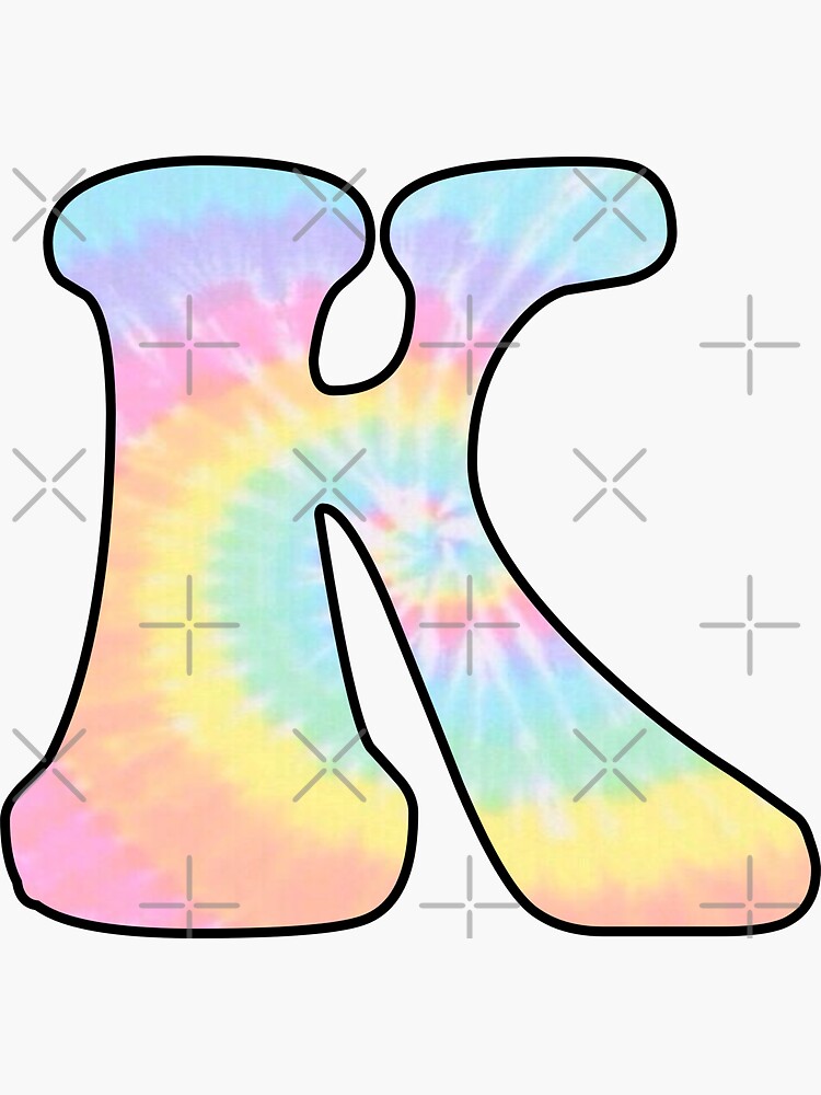 Pegatina «Estética Pastel Tie-Dye Letra K» de STAR10008 | Redbubble