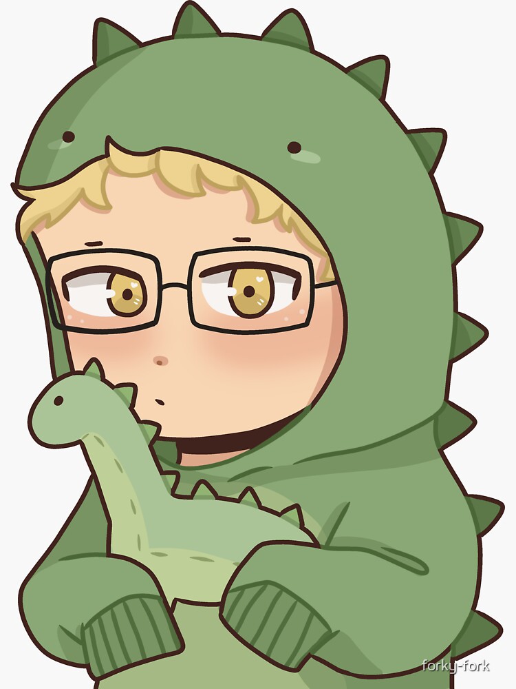 "Tsukishima Dino" Sticker by forky-fork | Redbubble