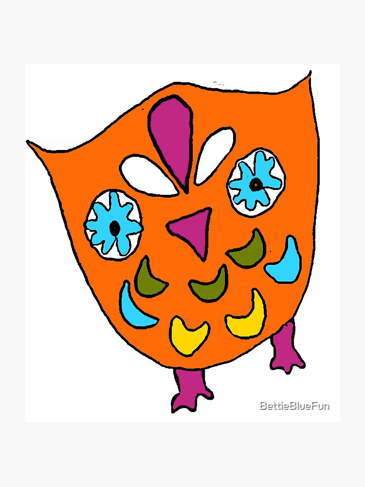 "Orange Owlette" Sticker for Sale by BettieBlueFun | Redbubble