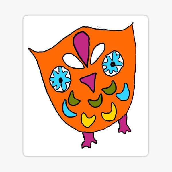 "Orange Owlette" Sticker for Sale by BettieBlueFun | Redbubble