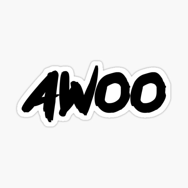 "Awoo (black)" Sticker for Sale by shestasaurus | Redbubble