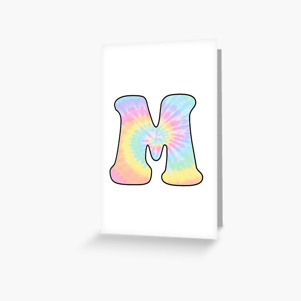 "Aesthetic Pastel Tie-Dye Letter M" Greeting Card by STAR10008 | Redbubble