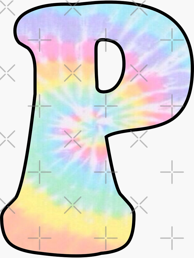 Pegatina «Estética Pastel Tie-Dye Letra P» de STAR10008 | Redbubble