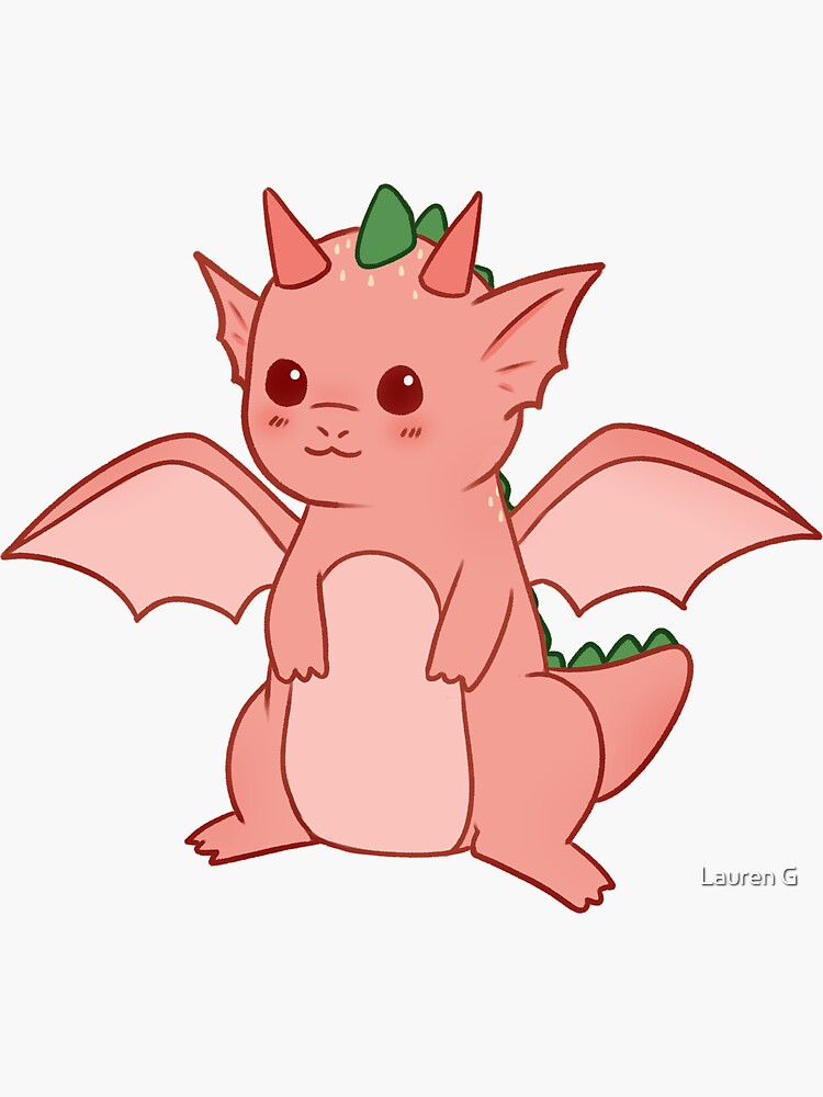 "strawberry dragon" Sticker by linyue | Redbubble