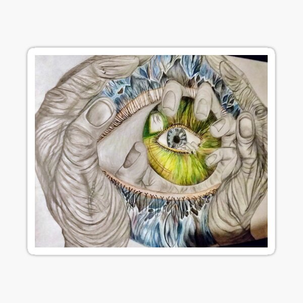 "Surrealist hands and eyes" Sticker by kristy29 | Redbubble