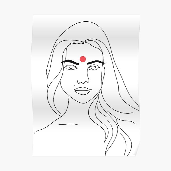 "Empower Line Art Female" Poster by StudioMinaar | Redbubble