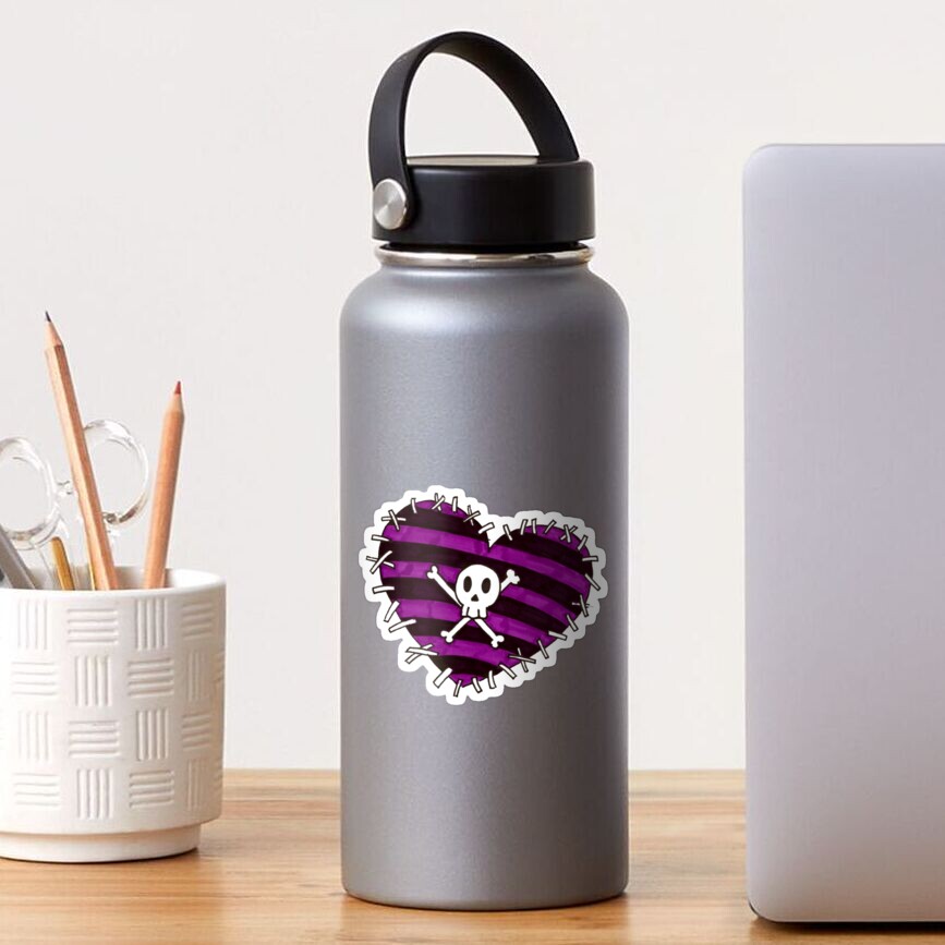 "Skull Punk Rock Heart" Sticker for Sale by cinlali | Redbubble